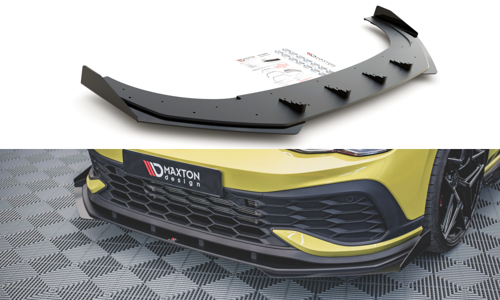 Street Pro Front Splitter + flapper Volkswagen Golf GTI Clubsport Mk8 ...